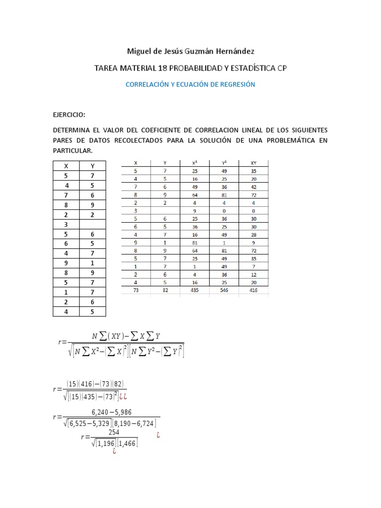 Tarea Material 18 Probabilidad y Estadística CP | PDF