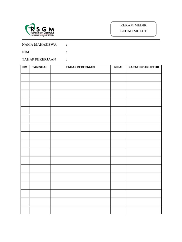Form Rekam Medik | PDF