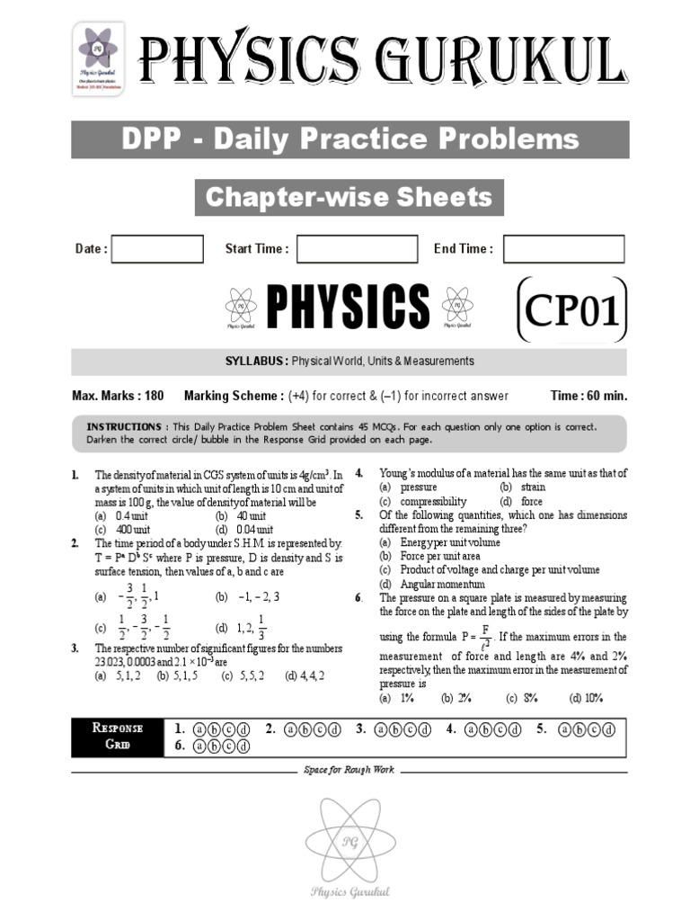 Physics: DPP - Daily Practice Problems | PDF | Permittivity | Force