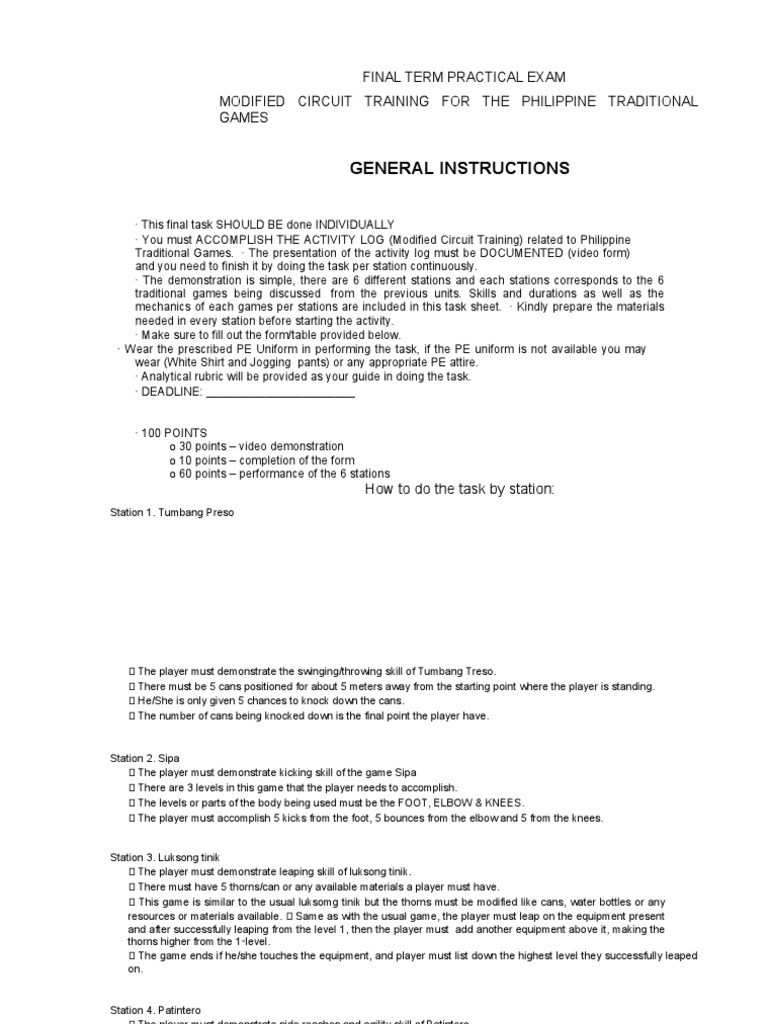 Final Term Practical Exam | PDF | Sports | Physical Fitness