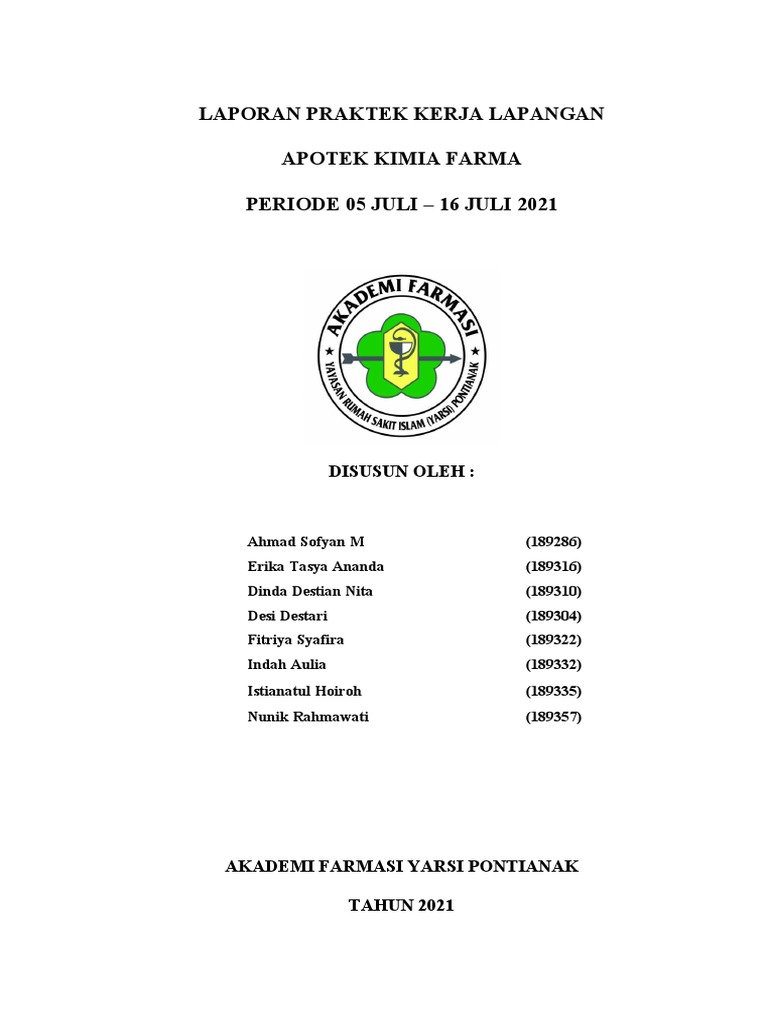 Mencapai Tujuan Pkl Di Apotek Kimia Farma Pdf