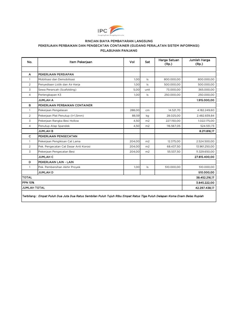 Rab Perbaikan Container | PDF