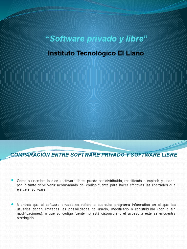 Software Privado y Libre | PDF | Software libre | Software propietario