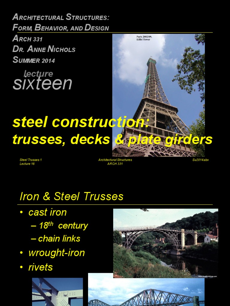 Sixteen: Steel Construction | PDF | Truss | Building Engineering