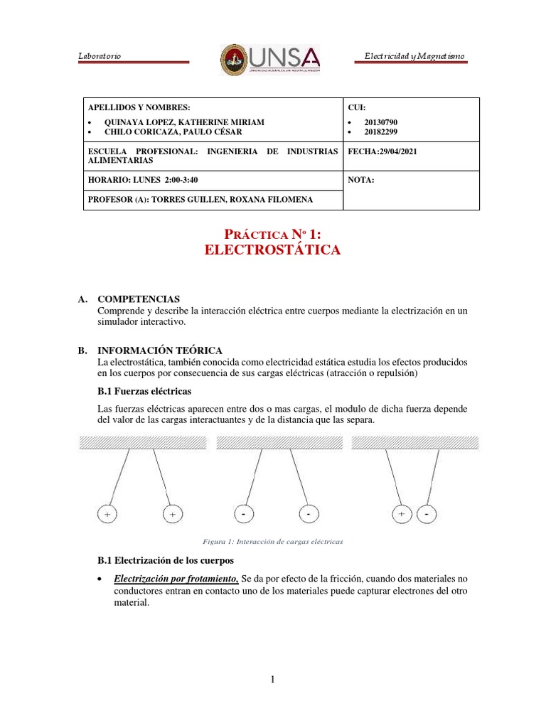 1 Práctica 1 Electrostática Resuelta | PDF | Electrostática | Electrón