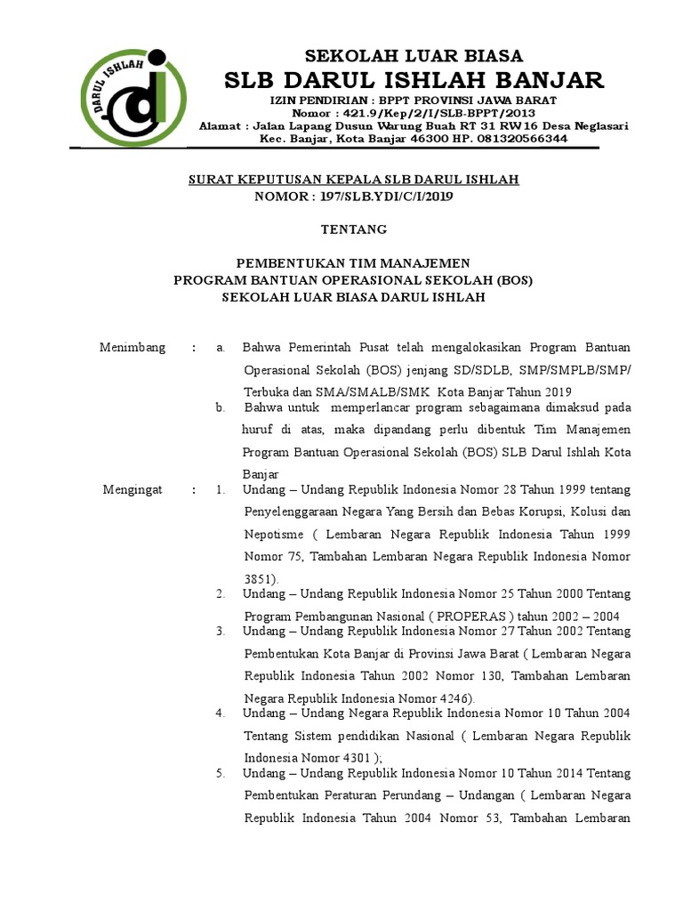 SK Tim Manajemen Bos | PDF