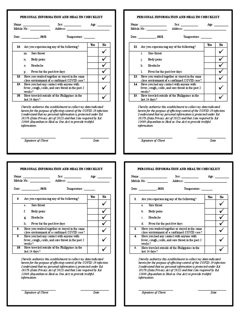 Contact Tracing Form | PDF | Common Cold | Health Sciences