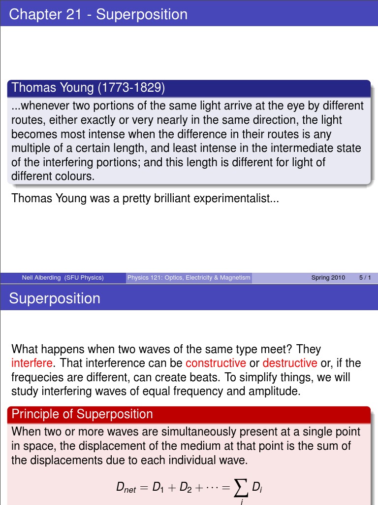 Thomas Young (1773-1829) : Neil Alberding (SFU Physics) Physics 121 ...