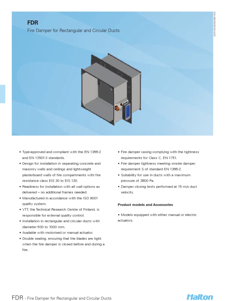 Fire Damper For Rectangular and Circular Ducts | PDF | Duct (Flow ...