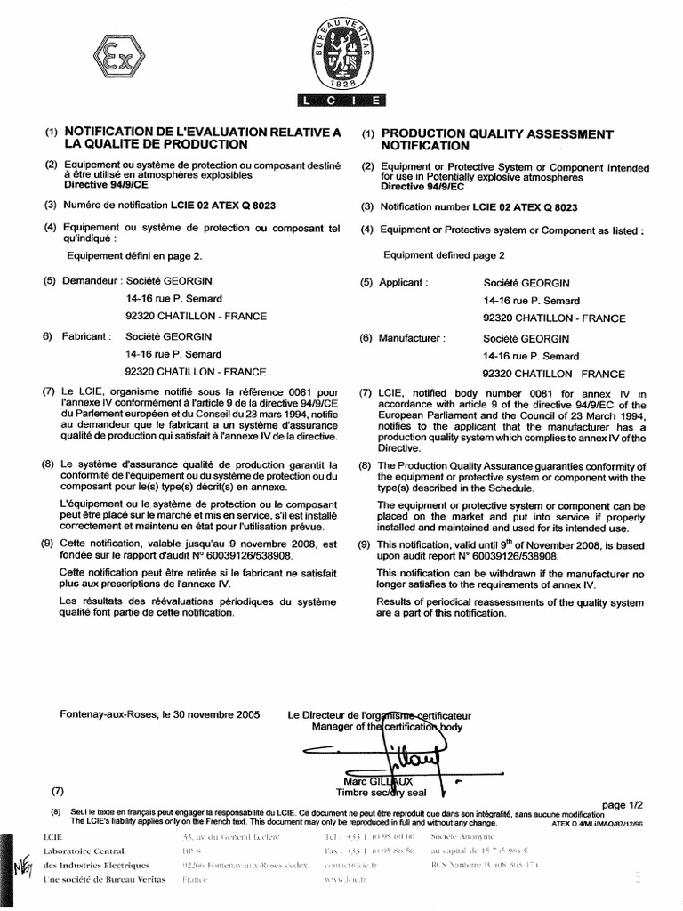 Georgin Switch Cert | PDF