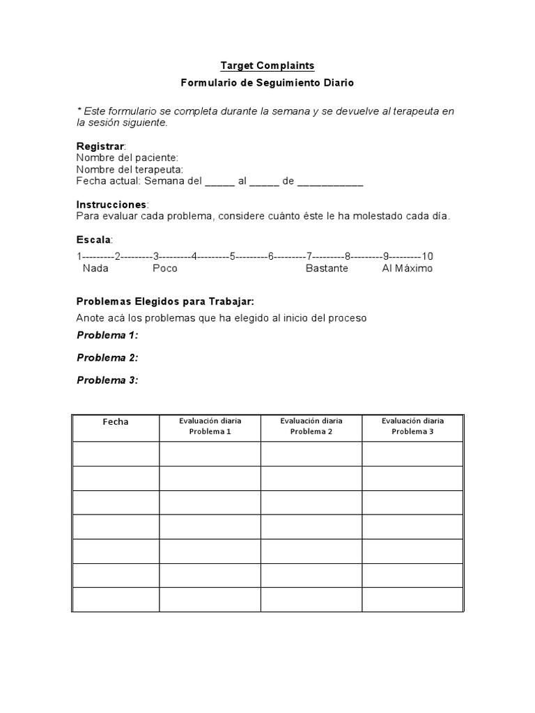 Target Complaints Diario | PDF