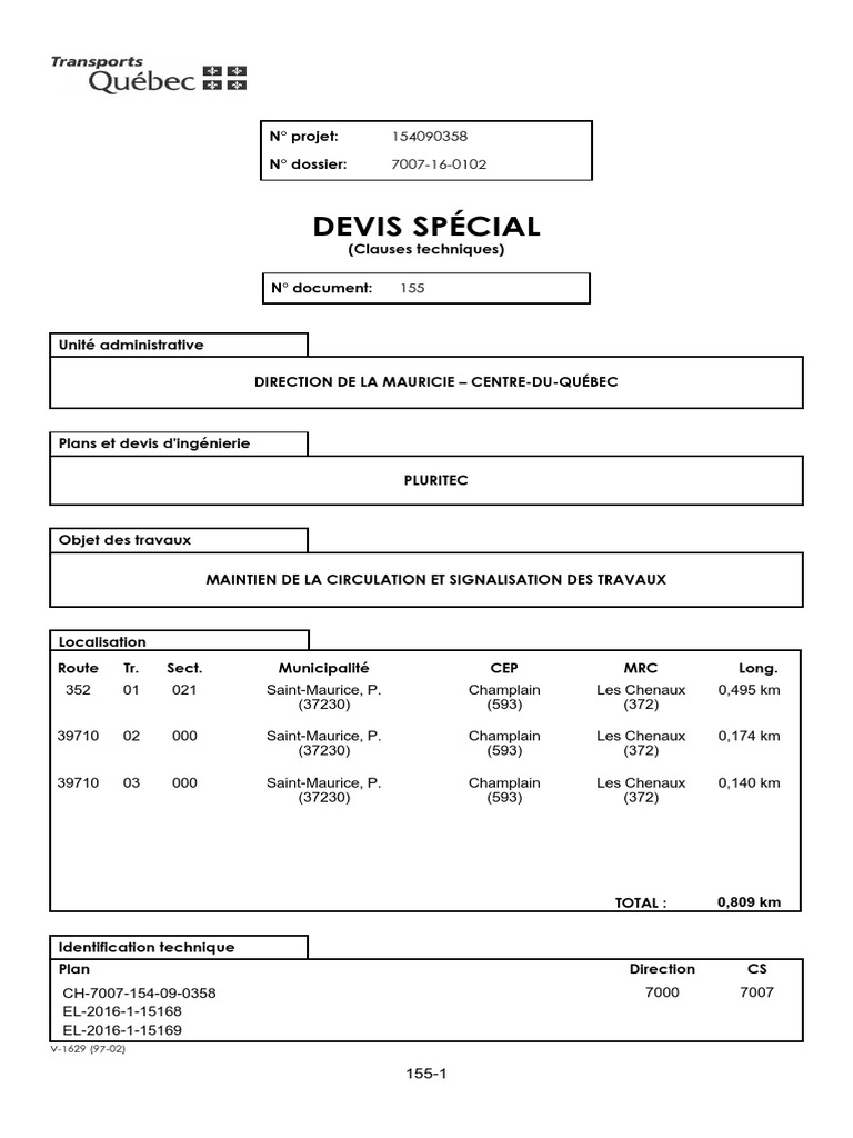 Devis-Special Quebec | PDF | Feu de circulation | Transport routier