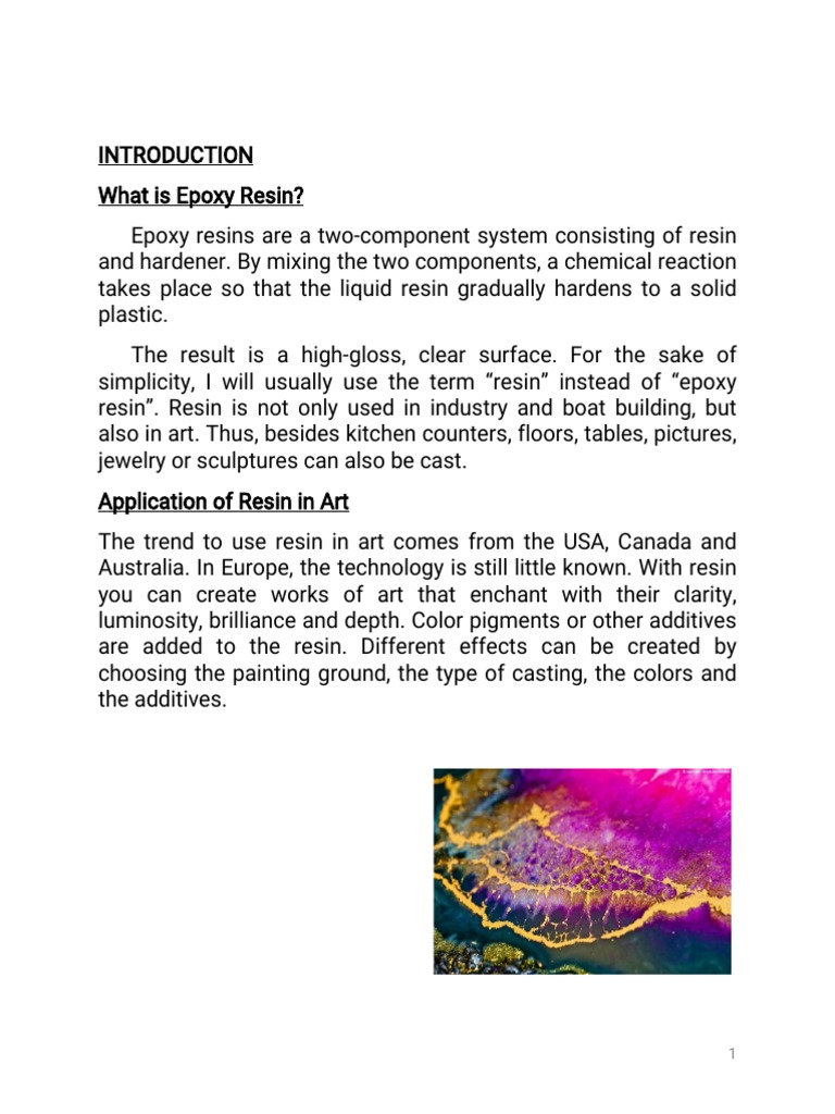 Resin Art Pdf Epoxy Industries