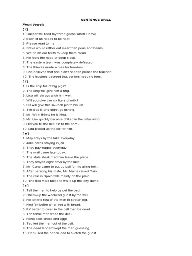 Sentence Drills (Review) | PDF | Nature