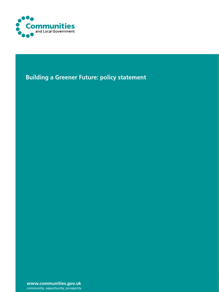 Building A Greener Future. Policy Statement | PDF | Low Carbon Economy ...