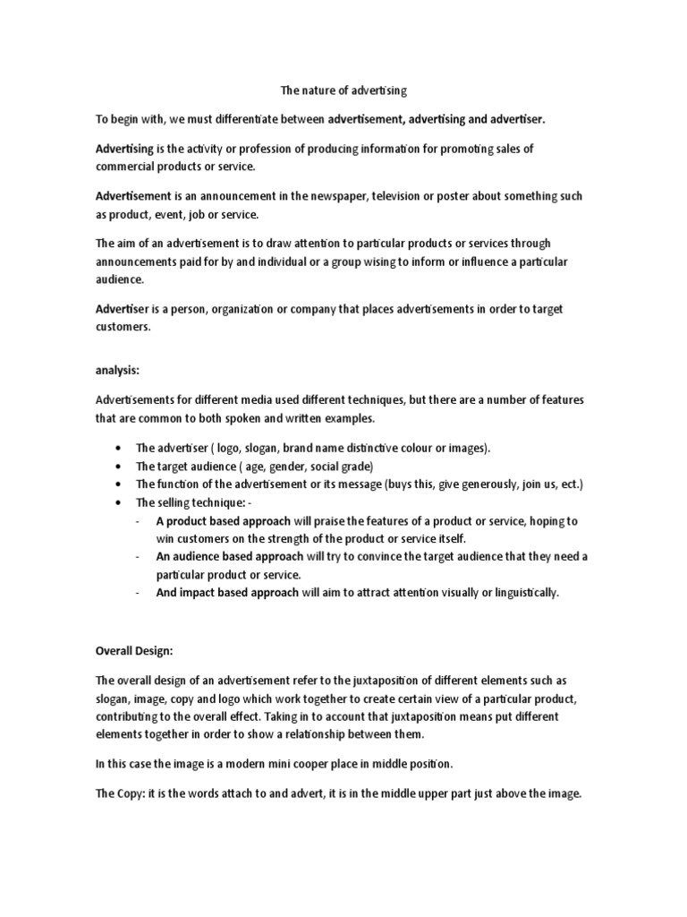 The Language of Advertising | PDF | Grammatical Tense | Advertising