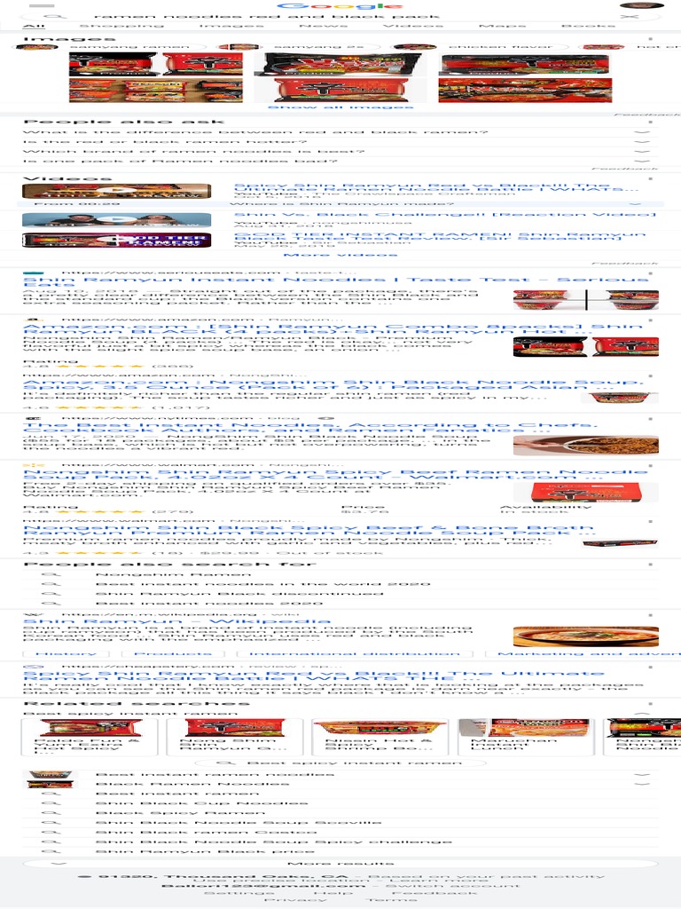 Differences between red and black ramen noodles packs | PDF | Ramen ...