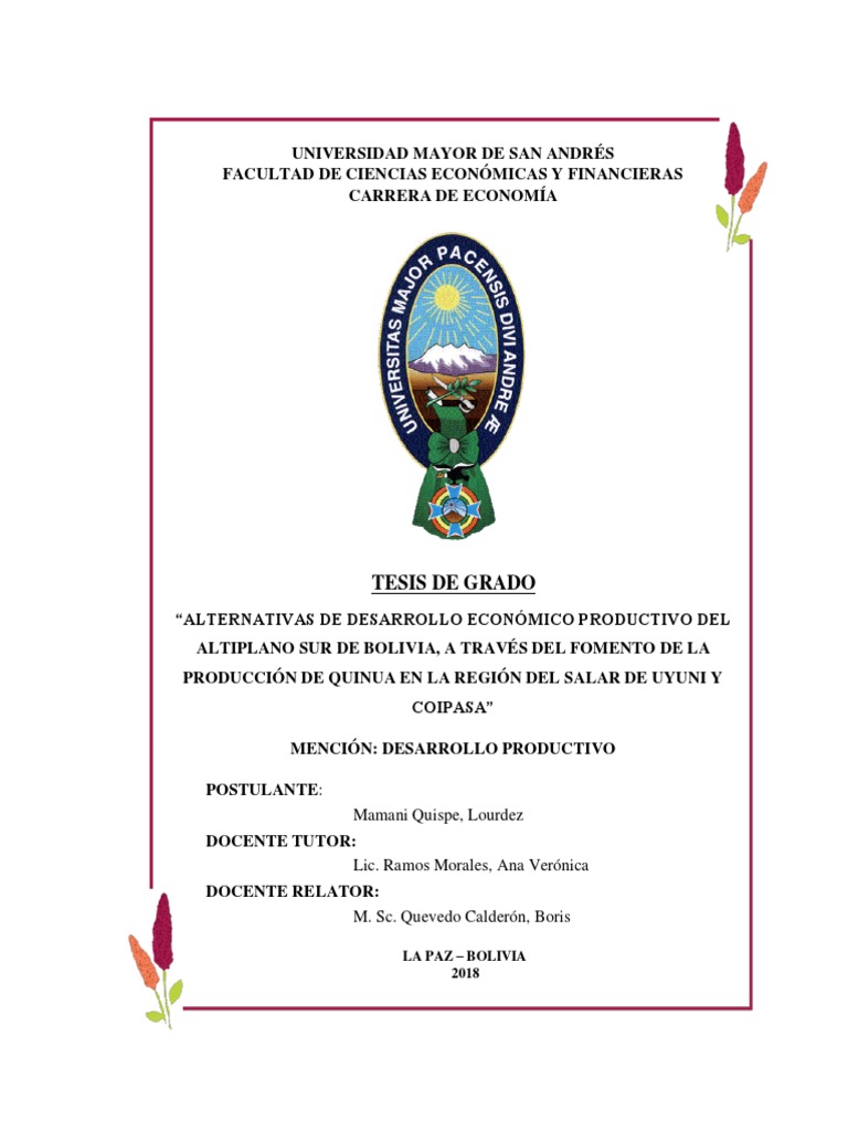 Tesis Quinua Umsa | PDF | Quinua | Bolivia
