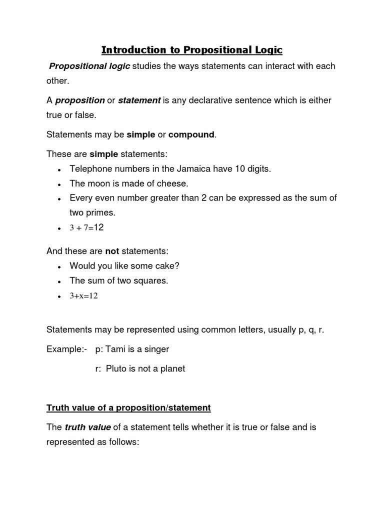 Intro To Reasoning and Logic | PDF | If And Only If | Proposition