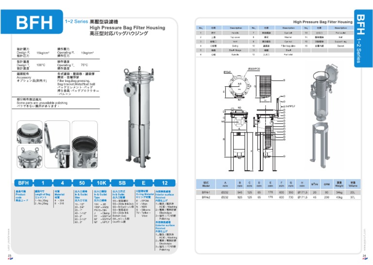 BFH High Pressure Bag Filter Housing 1 2 | PDF