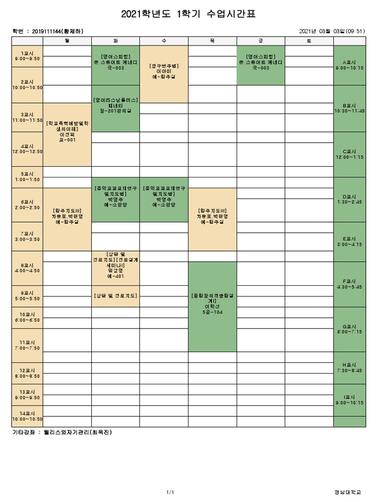 Lecture Time Table Report 75 | PDF