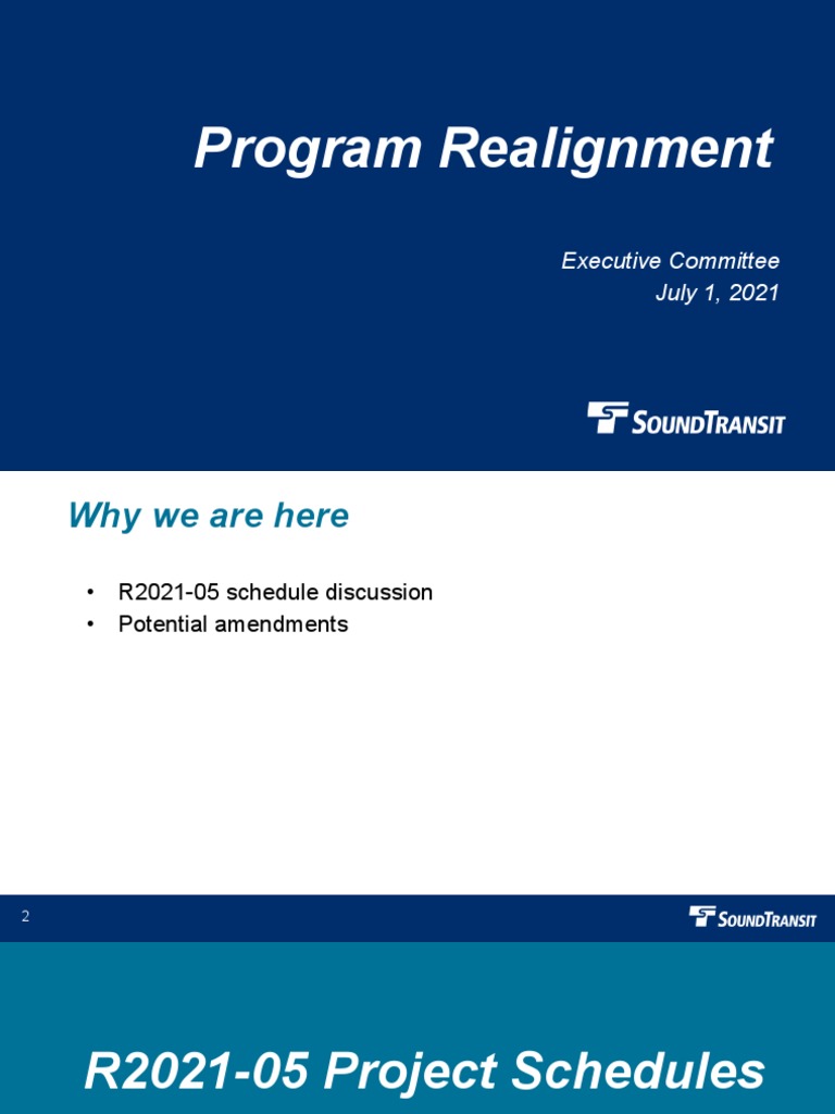 Sound Transit - Realignment Presentation - July 1, 2021 | PDF ...