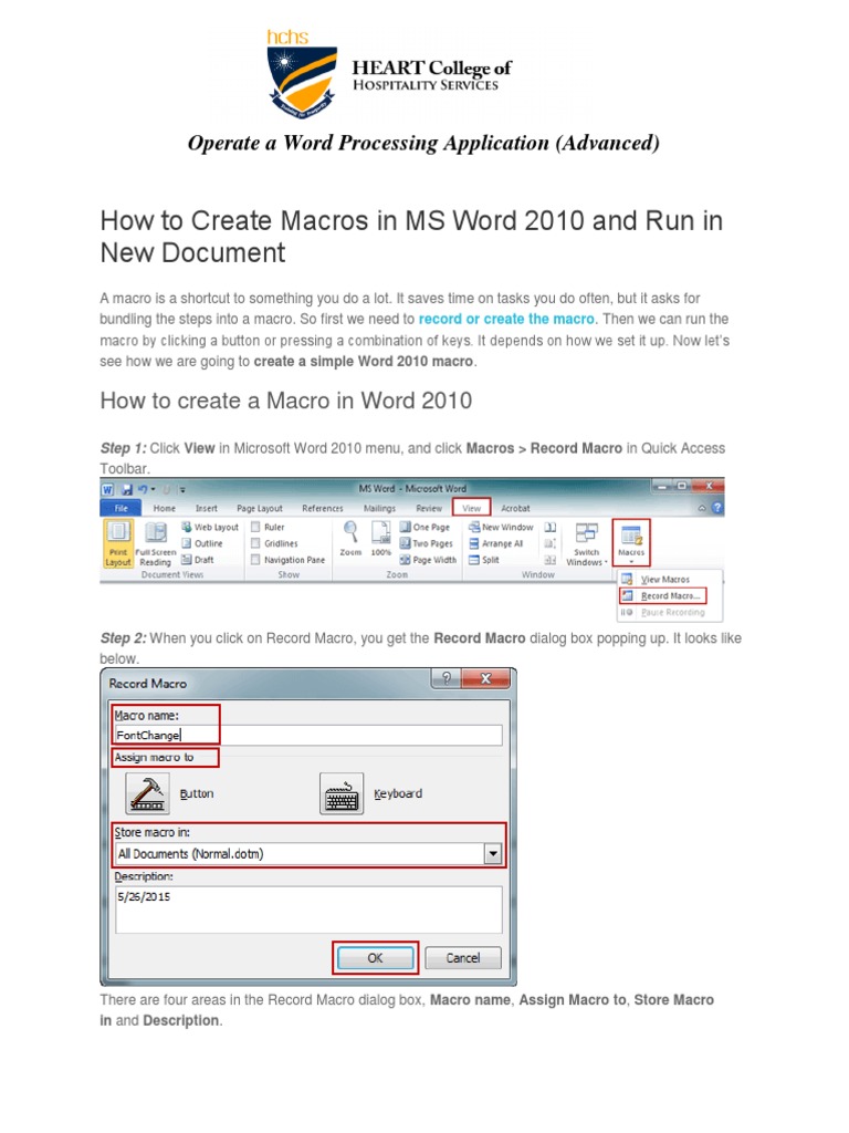 How To Create Macros | PDF | Microsoft Word | Macro (Computer Science)