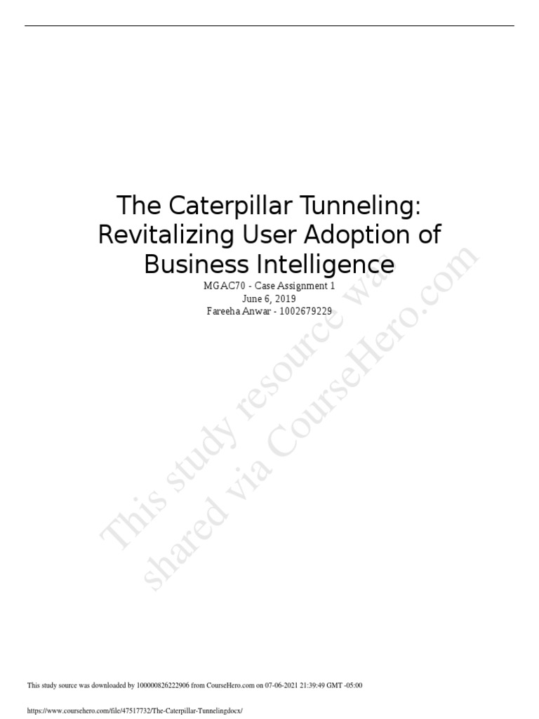 The Caterpillar Tunneling | PDF | Enterprise Resource Planning ...