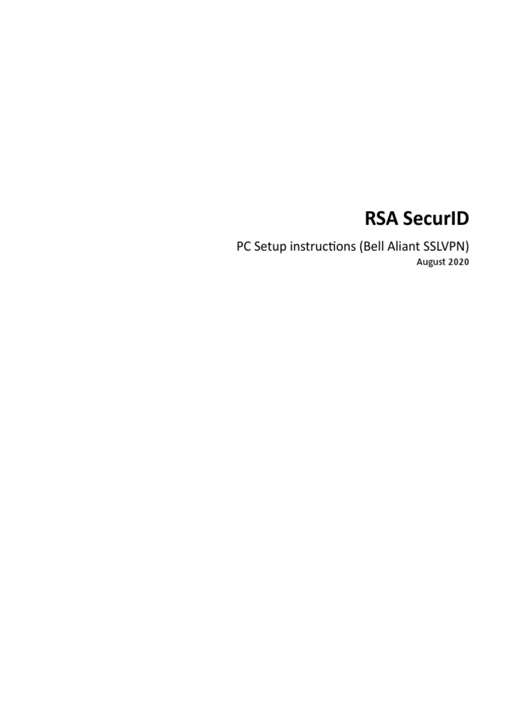 RSA SecurID Setup Guide1 | PDF | Computer Access Control | Authentication