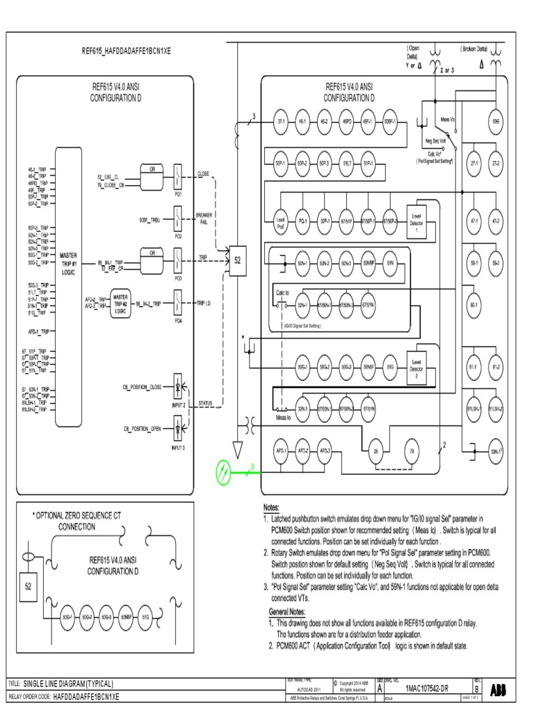 REF615 V4.0 ANSI Configuration D REF615 V4.0 ANSI Configuration D | PDF ...
