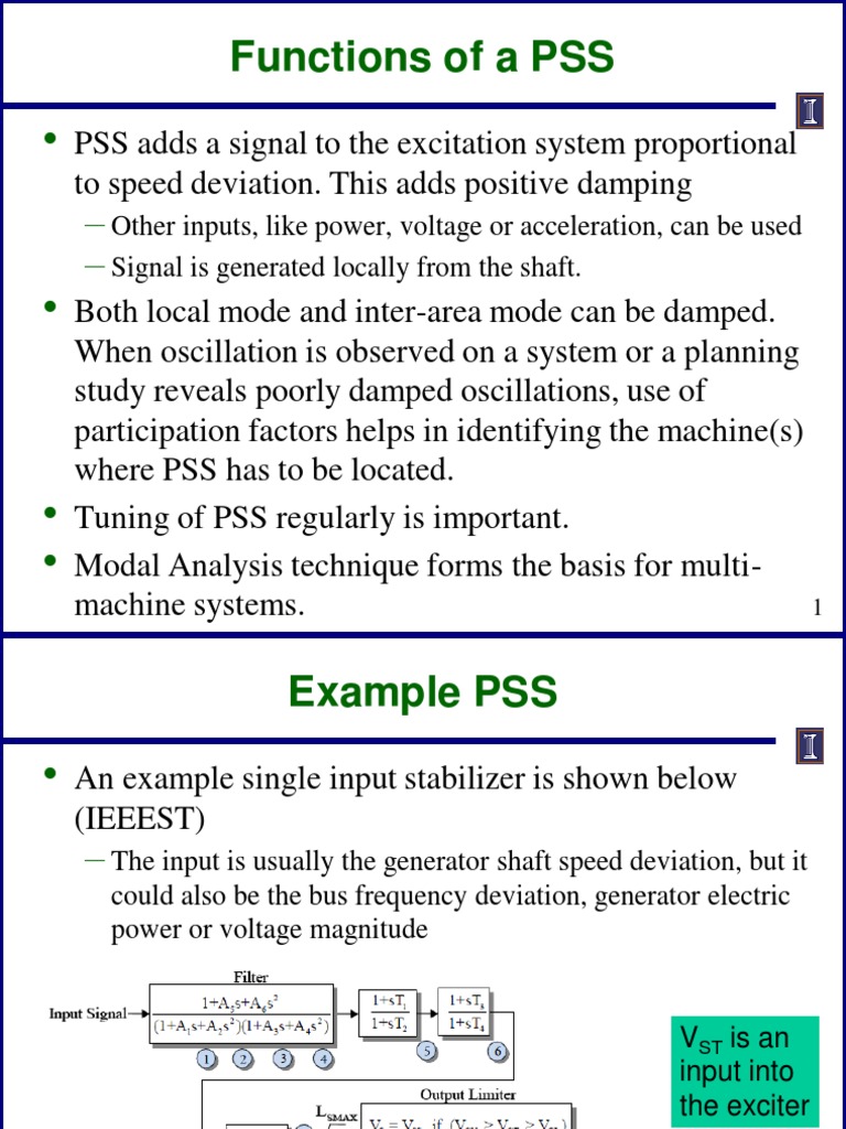 Functions of A PSS | PDF | Electric Generator | Electrical Engineering