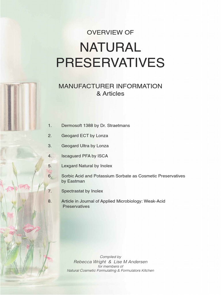 Overview of Natural Preservatives | PDF | Cosmetics | Perfume