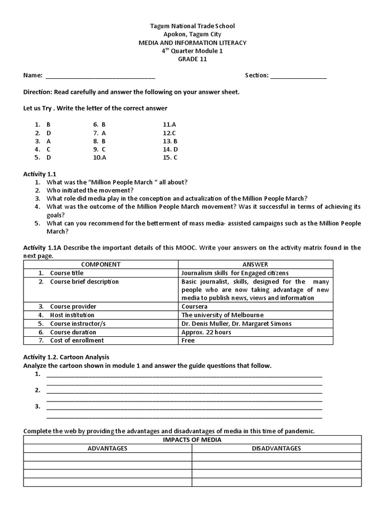 4th Quarter Worksheets | PDF | Multimedia | Hypertext