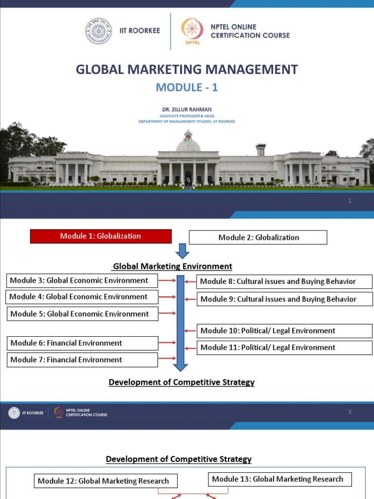 Global Marketing Management: Module - 1 | PDF | Globalization | Marketing