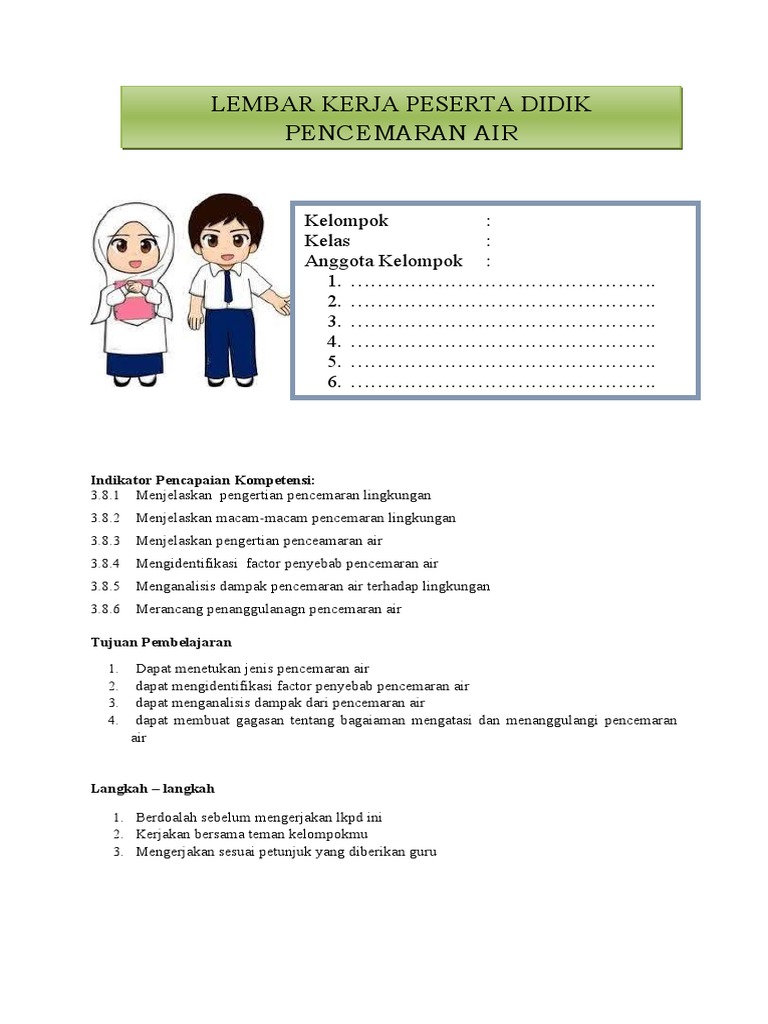 LKPD PBL Pencemaran Air | PDF
