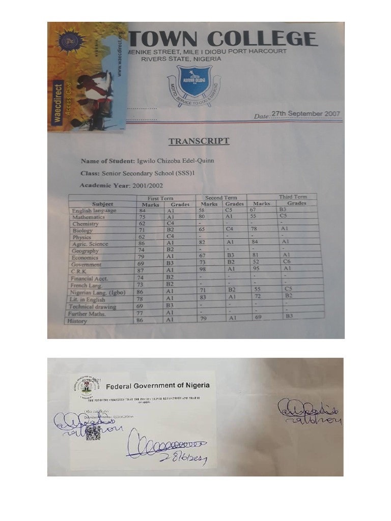 Transcript and Waec Scratch Card | PDF