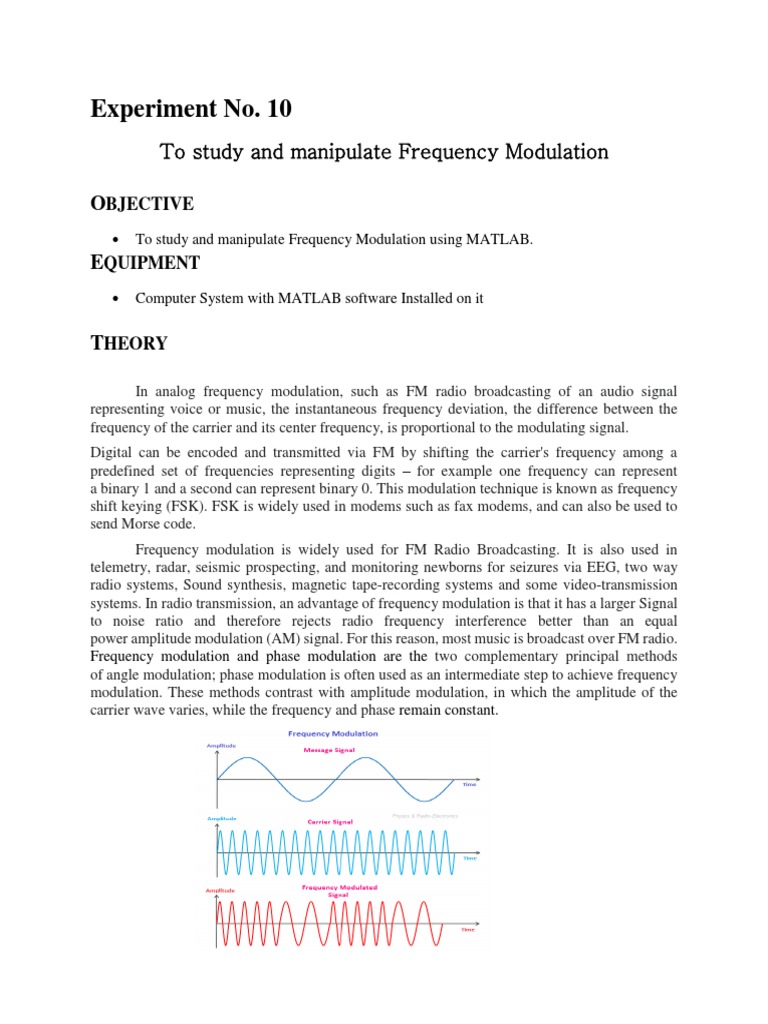 Lab 10 Download Free Pdf Frequency Modulation Modulation
