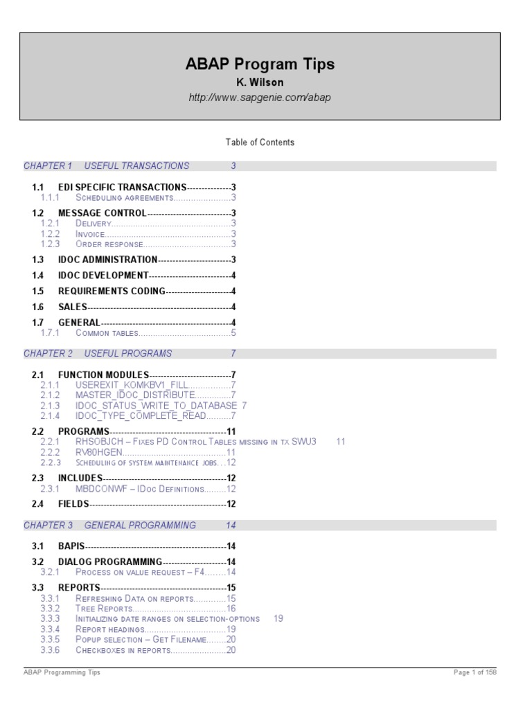 ABAP Program Tips v3 | PDF