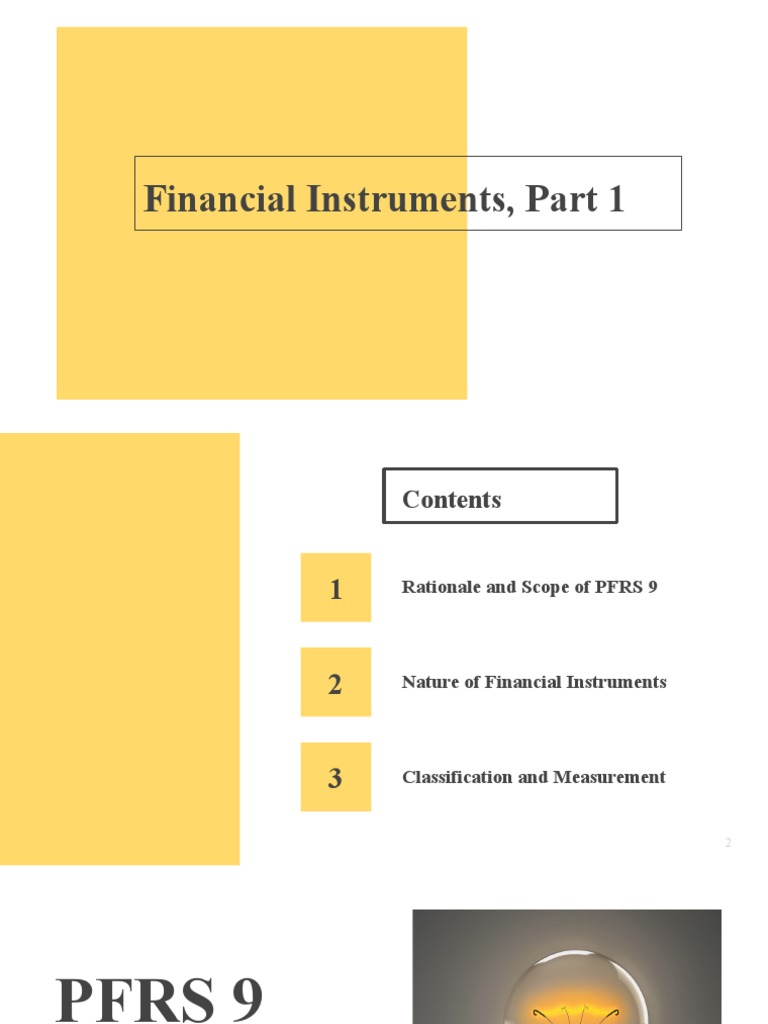 Overview of PFRS 9 Financial Instruments | PDF | Securities (Finance ...