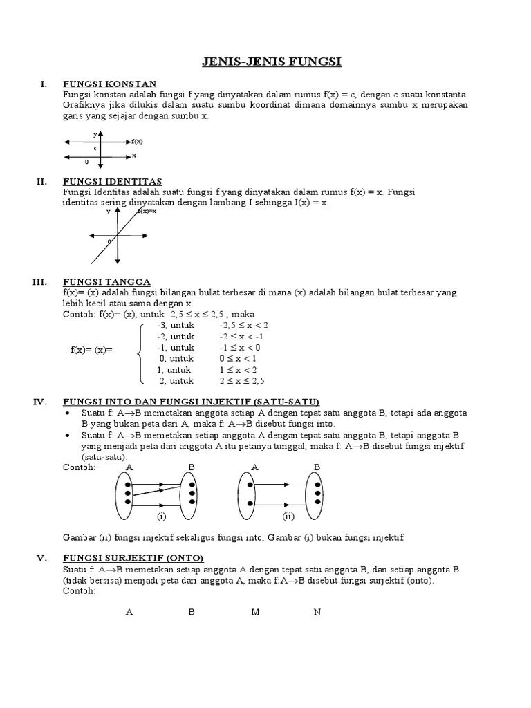 Jenis Jenis Fungsi Matematika | PDF