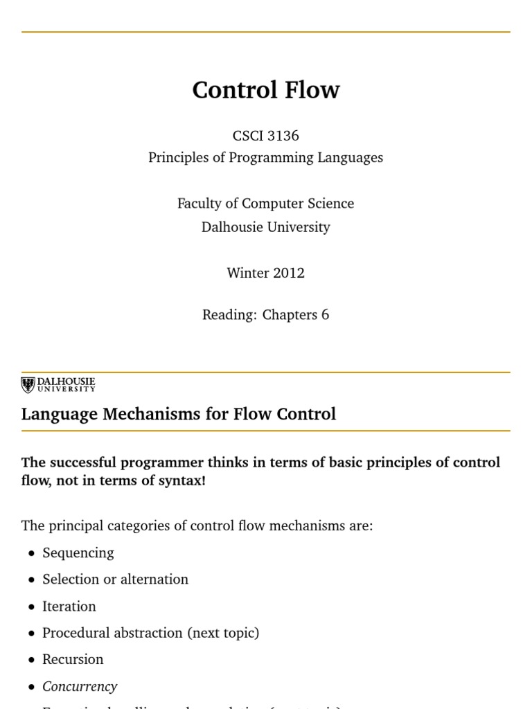 Exploring Control Flow Mechanisms in Programming Languages | PDF | Control Flow | Scheme ...