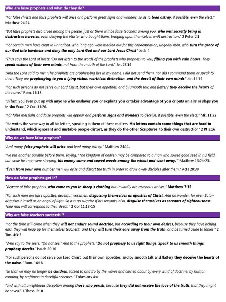False Prophets | PDF | Prophet | Gospel Of Matthew