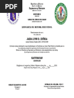2022 JHS Certificate of Completion A4 Size | PDF