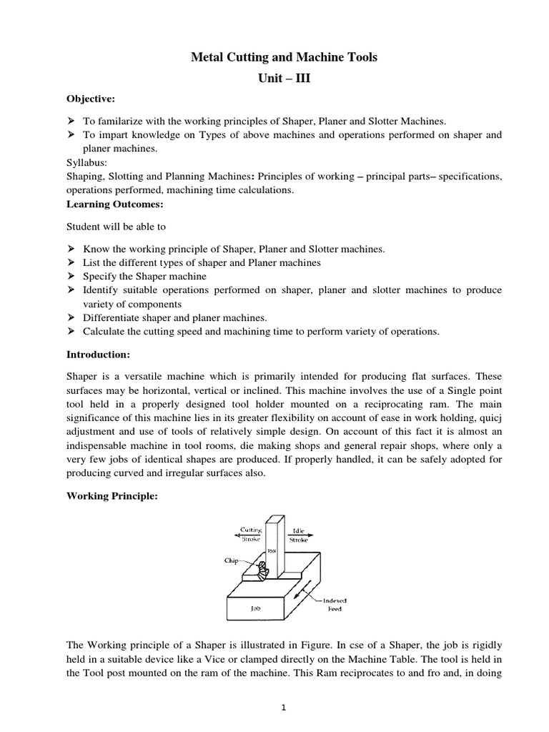 Unit - III | PDF | Machining | Machines