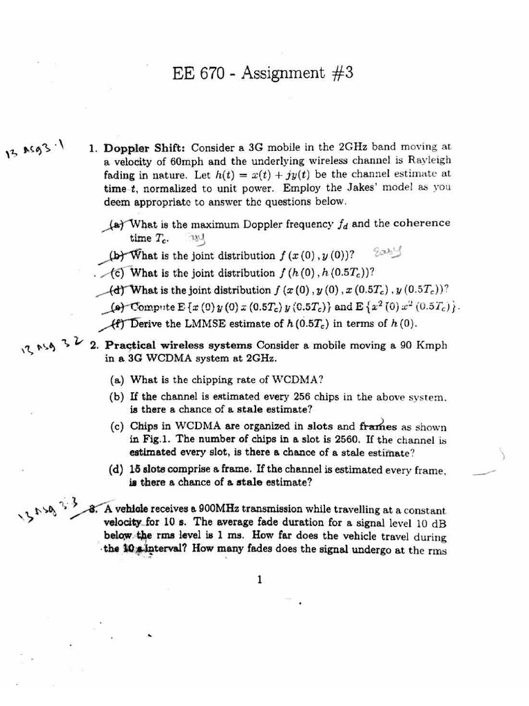 Assignment 3 Wireless Communications | PDF