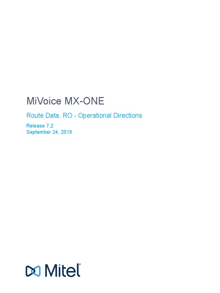 Mivoice Mx-One: Route Data, Ro - Operational Directions | PDF | Session ...