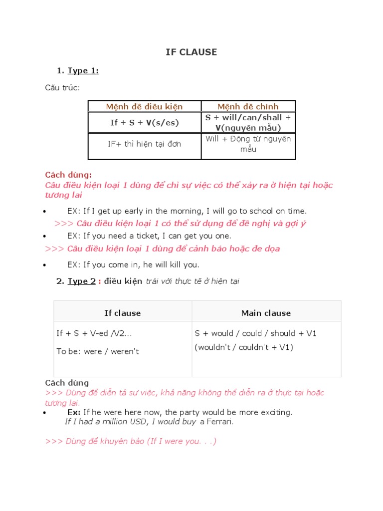If Clause: 1. Type 1 | PDF