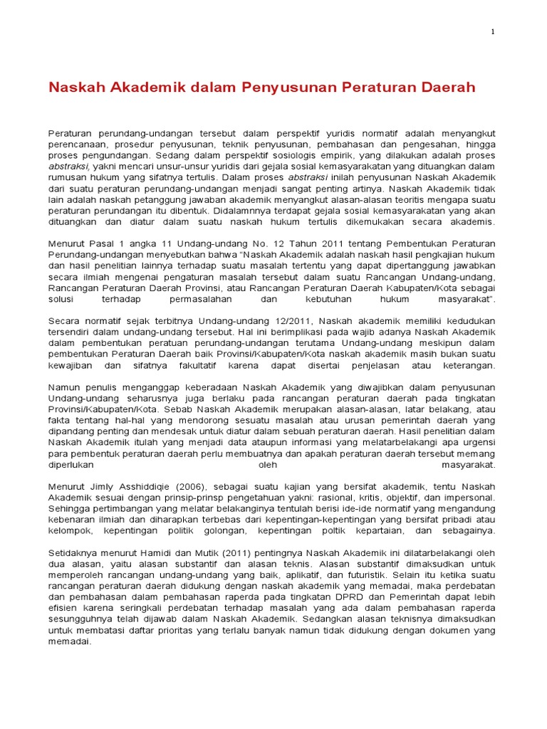 Naskah Akademik | PDF