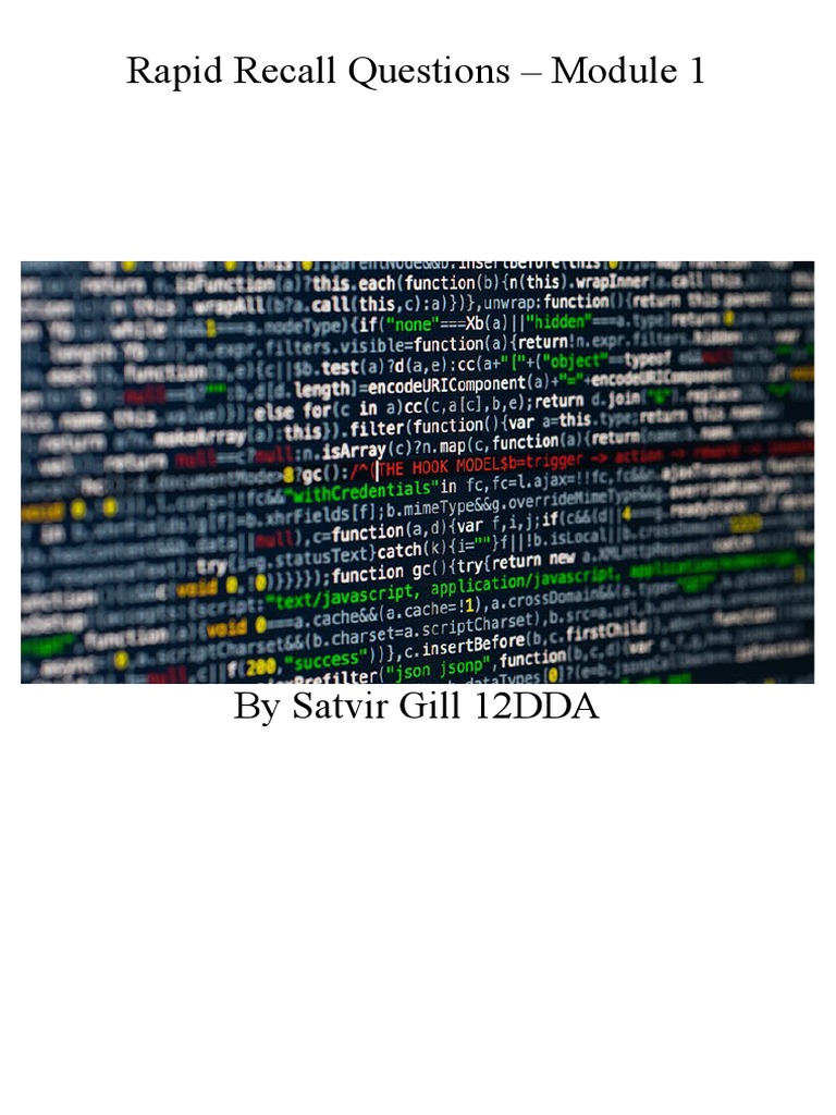 Module 1 - Rapid Recall Questions | PDF | Central Processing Unit | Computer Data Storage