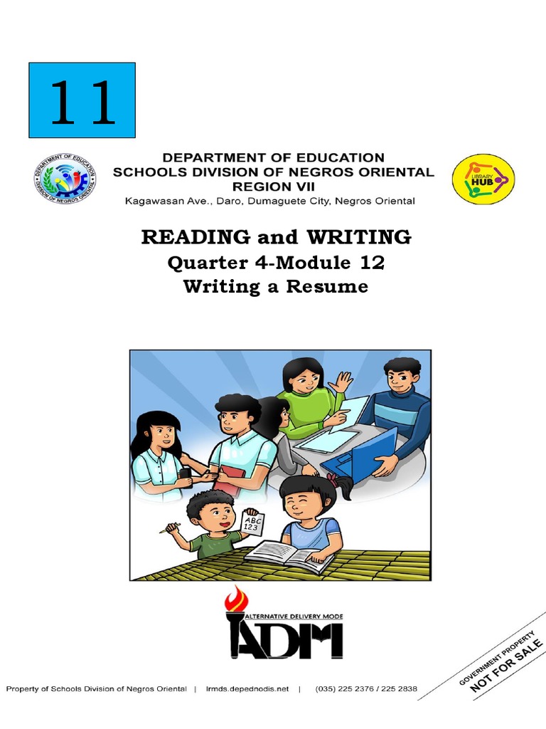 Reading and Writing: Quarter 4-Module 12 Writing A Resume | Download ...